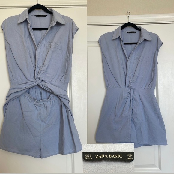 Zara | Dresses | Zara Light Blue Shirt Dress | Poshmark